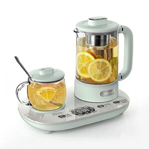 bear ysh-c06n1 health pot, electric kettle with cup warmer, glass kettle for coffe tea with infuser, pre-set, temperature control, 300ml & 600ml