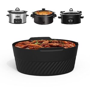 kitchensilk silicone slow cooker liner | fits 6-7qt crockpots | reusable & dishwasher safe | ideal for oval crock-pots, hamilton beach, elite gourmet, bella & more