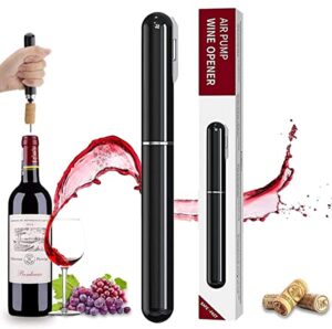 2-in-1 air pressure wine opener with foil cutter wine bottle opener easy-open air pump wine opener portable travel wine corkscrew handheld wine cork remover, best gifts for wine lovers