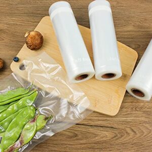 3 Vacuum Seal Rolls, 8 IN x 20 FT, Heavy Duty, Seal A Meal, Puncture Resistant Cut To Size Bags, Compatible with double Seal Machines