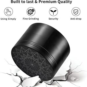 Grinder Spice Grinder 4 Pieces Grinder 2.2'' Black