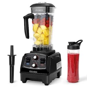 cranddi professional blenders with timer for kitchen, 1500w, 70oz commercial blenders for shakes and smoothies, easy to clean, yl-011 black