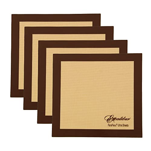 Excalibur ParaFlexx Ultra Silicone Reusable Non-Stick Drying Sheets for Food Dehydrators 14-Inch, Set of 4, Brown