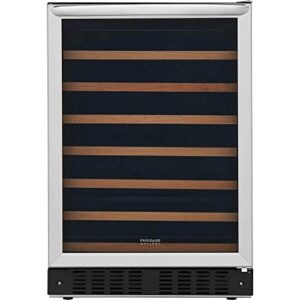 frigidaire fgwc5233ts gallery series 26 inch built-in and freestanding single zone wine cooler in stainless steel,silver