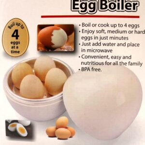 Microwave Egg Boiler Cooker Hard or Soft Boiled Eggs BPA Free Cook Up To 4 Eggs In Minutes Food-Grade