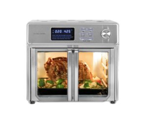 kalorik 26 qt digital maxx air fryer oven, includes cookbook. sears up to 500 degrees f, stainless steel (renewed)