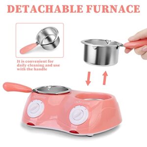 Chocolate Melting Pot, Electric Chocolate Melting Warming Fondue Fountain Pot Kit for Melting Chocolate, Candy, Butter, Cheese (Pink)