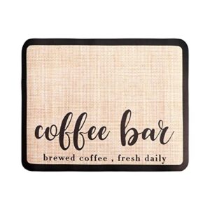 15.75 x19.69inch coffee maker mat,coffee bar decor accessories for countertop,hide stain water absorbent non slip quick dish drying mat fit under coffee pot espresso machine(brown)