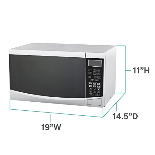 West Bend WBMW92W Microwave Oven 900-Watts Compact with 6 Pre Cooking Settings, Speed Defrost, Electronic Control Panel and Glass Turntable, White