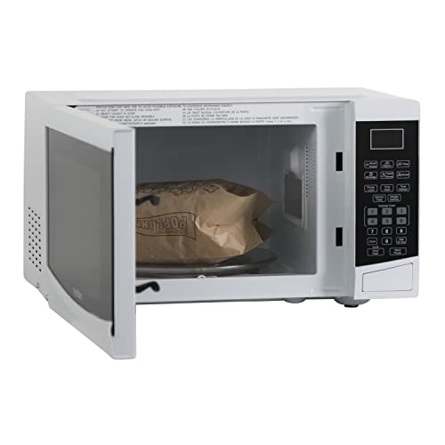 West Bend WBMW92W Microwave Oven 900-Watts Compact with 6 Pre Cooking Settings, Speed Defrost, Electronic Control Panel and Glass Turntable, White