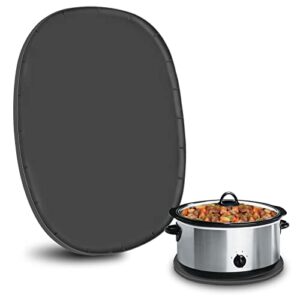 slow cooker heat resistant mat for 6-8 quart, non slip washable silicone mats for crock-pot/elite gourmet/hamilton beach 6-8 quart oval slow cooker kitchen, heat protector pad mat for kitchen counter countertops (1 piece)