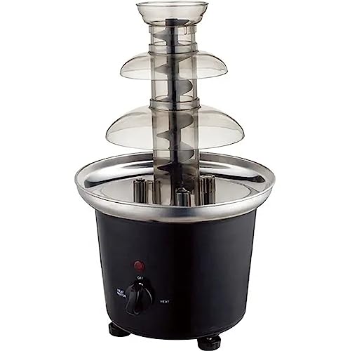 Electric Chocolate Fondue Fountain Machine for Chocolate Candy Butter Cheese (Black)