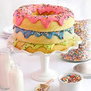 OMG Giant Donut Baking Kit - Nonstick Silicone Giant Doughnut Cake Pan Baking and Decorating Supplies Bundle. Stay Home and Bake Gift Set