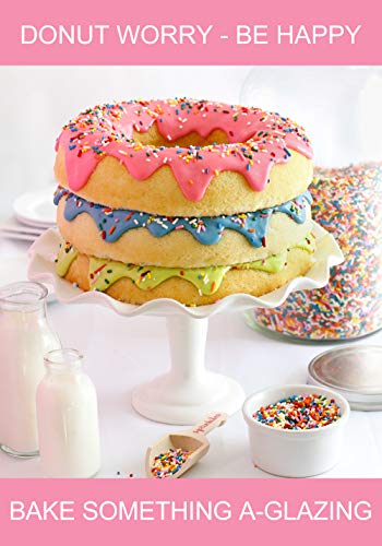 OMG Giant Donut Baking Kit - Nonstick Silicone Giant Doughnut Cake Pan Baking and Decorating Supplies Bundle. Stay Home and Bake Gift Set