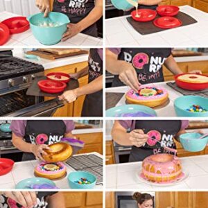 OMG Giant Donut Baking Kit - Nonstick Silicone Giant Doughnut Cake Pan Baking and Decorating Supplies Bundle. Stay Home and Bake Gift Set