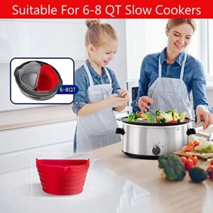 Silicone Slow Cooker Liners Divider Insert for Crockpot Resuable & Leakproof Food Grage Silicone Cooking Liner for 6-8QT Slow Cookers Kitchen Gadgats Kitchen Accessories Dishwasher Safe