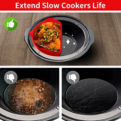 Silicone Slow Cooker Liners Divider Insert for Crockpot Resuable & Leakproof Food Grage Silicone Cooking Liner for 6-8QT Slow Cookers Kitchen Gadgats Kitchen Accessories Dishwasher Safe