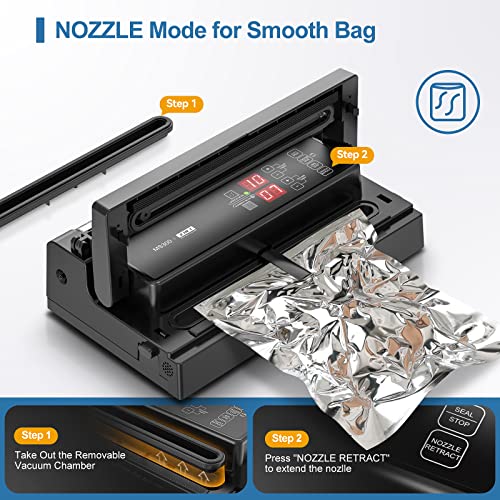 MAGIC SEAL MS300 Precision Vacuum Sealer Machine, Double Pump Commercial Food Sealer with Built-in Auto Cooling System, Compatible with Mylar, Smooth and Embossed Bags, Extra Wide Seal Bar