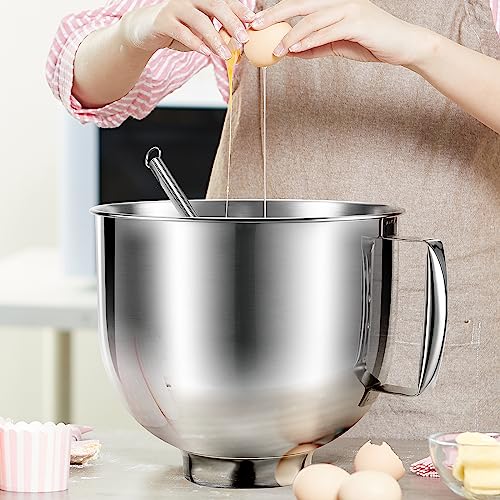 5 Quart for KitchenAid Mixer Bowl Stainless Steel With Handle Compatible With 4.5 and 5 Quart Tilt-Head Stand Mixers Bowl