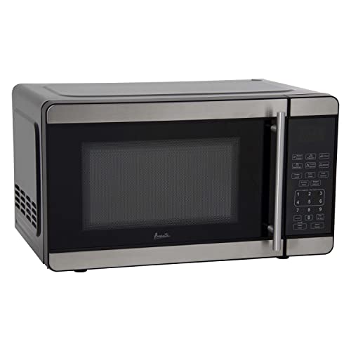 Avanti MT7V3S Microwave Oven 700-Watts Compact with 6 Pre Cooking Settings, Speed Defrost, Electronic Control Panel and Glass Turntable, Metallic