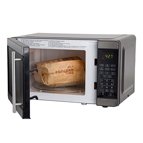 Avanti MT7V3S Microwave Oven 700-Watts Compact with 6 Pre Cooking Settings, Speed Defrost, Electronic Control Panel and Glass Turntable, Metallic