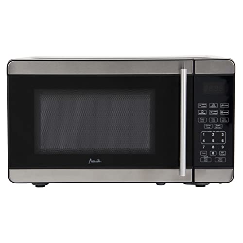 Avanti MT7V3S Microwave Oven 700-Watts Compact with 6 Pre Cooking Settings, Speed Defrost, Electronic Control Panel and Glass Turntable, Metallic