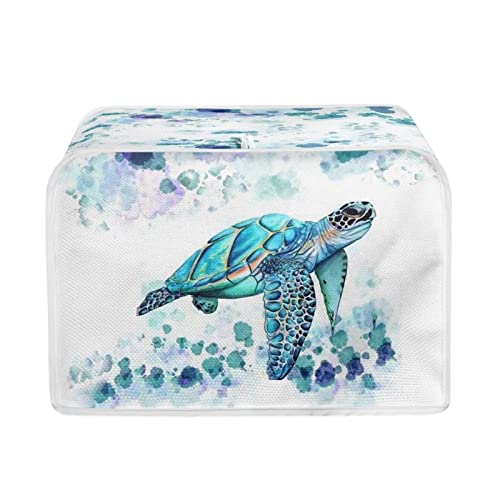 ZFRXIGN Hippie Sea Turtle Toaster Covers 4 Slice Toaster Dust Cover Toaster Bag Kitchen Appliance Covers Toaster Oven Dustproof Cover Machine Washable Aqua Blue