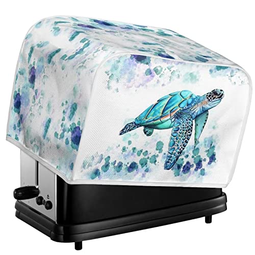 ZFRXIGN Hippie Sea Turtle Toaster Covers 4 Slice Toaster Dust Cover Toaster Bag Kitchen Appliance Covers Toaster Oven Dustproof Cover Machine Washable Aqua Blue