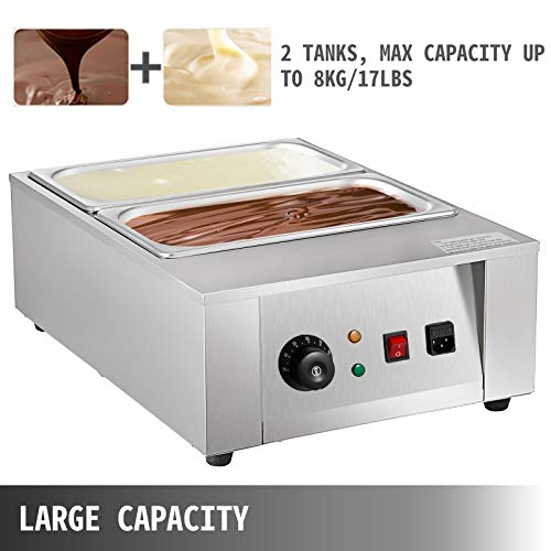 VEVOR 17.6 Lbs Chocolate Tempering Machine, Chocolate Melting Machine with Temperature Control (0~80℃/32~176℉)，1000W Electric Commercial Food Warmer For Chocolate/Milk/Cream/Soup Melting and Heating