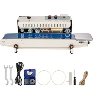 VEVOR Continuous Band Sealer, 0.24-0.6 in/6-15 mm Seal Width, FR900 110V/60Hz Horizontal Sealing Machine, Band Heat Sealer with Digital Temperature Control for PVC Membrane Bag Film