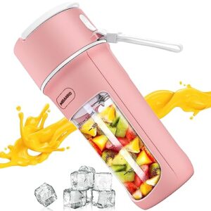 portable blender, blender for shakes and smoothies personal blender bap free smoothies blender with 10 blades mini blender for kitchen, travel, home, office pink