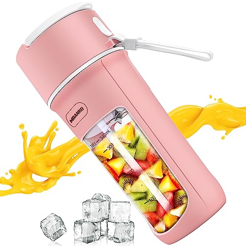 Portable Blender, Blender For Shakes and Smoothies Personal Blender BAP Free smoothies Blender With 10 Blades Mini Blender for Kitchen, Travel, Home, Office Pink