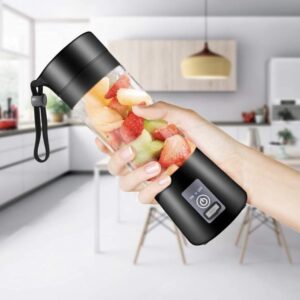 Portable Blender,Personal Blender for Smoothies and shakes with Rechargeable USB Port, 380ml mini Personal Size Blender with 6 Blades (black)