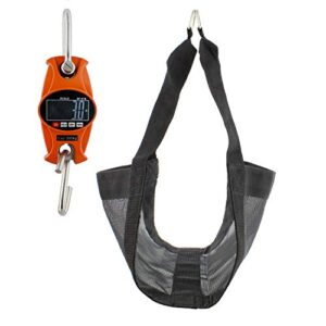 rural365 digital hanging scale orange calf scale & calf sling for weighing 660 lb mini crane scale & livestock sling