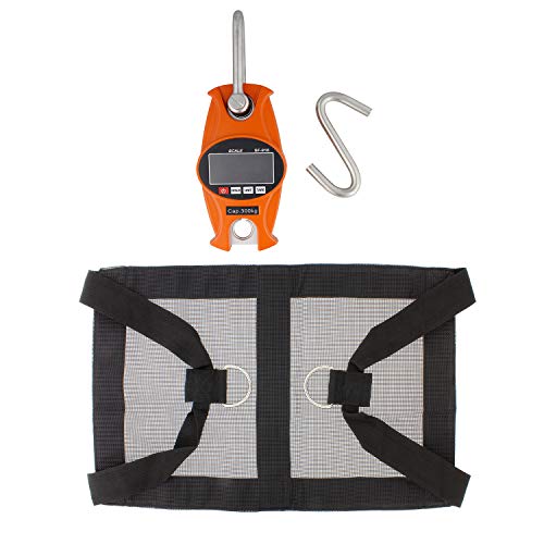 Rural365 Digital Hanging Scale Orange Calf Scale & Calf Sling for Weighing 660 lb Mini Crane Scale & Livestock Sling