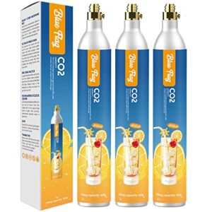 blue flag 60l co2 carbonator compatible with sodastream appliances (excluding art, terra seltzer maker), 14.5oz, set of 3