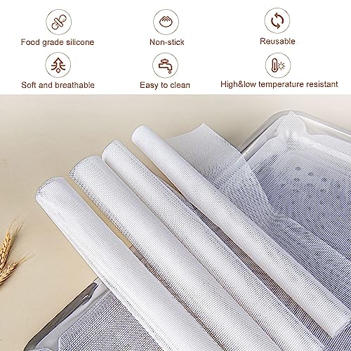 6 Pieces Silicone Dehydrator Sheets,Non-stick Food Fruit Dehydrator Mats,Reusable Steamer Mesh Mat,for Food Dehydrator/Freeze Dryer(12x13 inch)