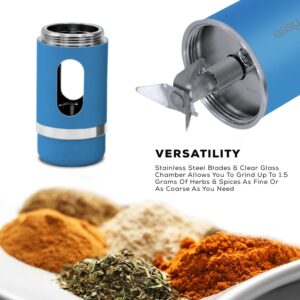 Easy Grinder Clear Glass Electric Herb Pollen Catcher Dispenser Coffee Grinders Crusher USB Rechargeable Stainless Steel Blades