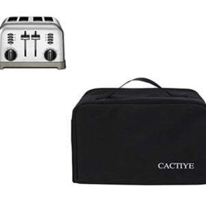 Toaster Dust Cover with Pockets Compatible with Cuisinart 4 Slice Toaster, Can Hold Jam Spreader Knife & Toaster Tongs, Dust and Fingerprint Protection, Black (12.5 * 10.5 * 7.5, black)