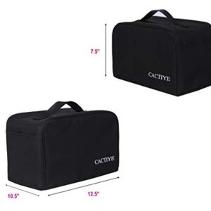 Toaster Dust Cover with Pockets Compatible with Cuisinart 4 Slice Toaster, Can Hold Jam Spreader Knife & Toaster Tongs, Dust and Fingerprint Protection, Black (12.5 * 10.5 * 7.5, black)