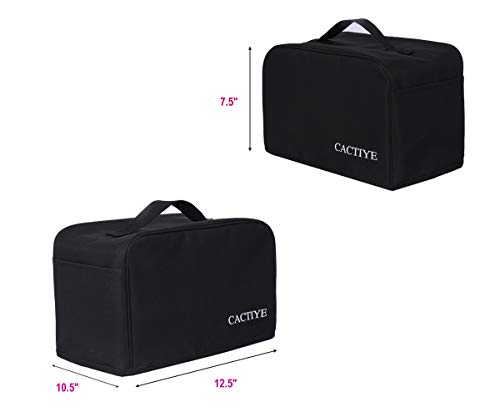 Toaster Dust Cover with Pockets Compatible with Cuisinart 4 Slice Toaster, Can Hold Jam Spreader Knife & Toaster Tongs, Dust and Fingerprint Protection, Black (12.5 * 10.5 * 7.5, black)