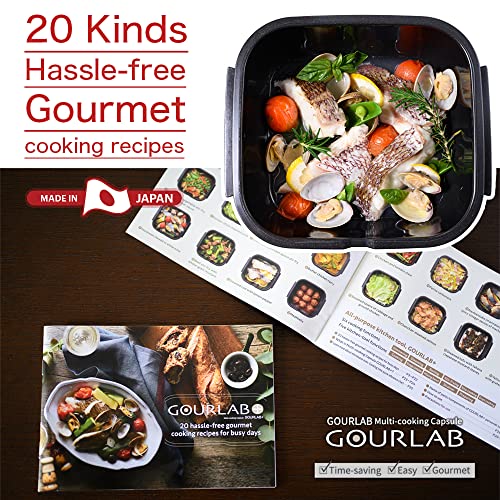 GOURLAB+ Microwave Cookware 6 in 1 Anyday Cookware Freezer & Oven Safe, Japanese Rice Cooker, Ramen Microwave Steamer Microwave Bacon Cooker (White) - Made in Japan