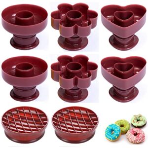 dd-life 8 pcs donut maker cutter, doughnut molds,diy donut mold,donut cutter,biscuit stamp cake mould,fondant cake bread dessert bakery mould,home kitchen diy baking tool