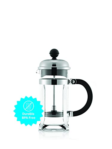 Bodum Chambord French Press Coffee Maker with BPA-Free Tritan Plastic Shatterproof Carafe, 12 Ounce, Chrome