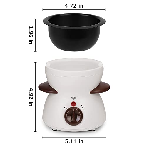 Micnaron Chocolate Fondue Pot, Electric Chocolate Melting Pot, Chocolate Maker Chocolate Marshmallow Candy Melting Warming Fondue Set Dipping Pot with 10pcs Forks & Removable Pot for Party, White