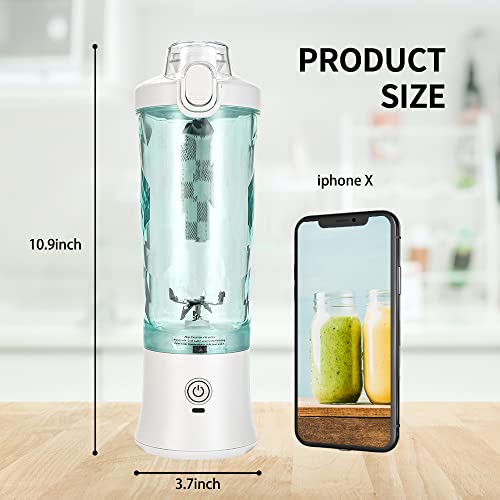 Portable Blender, Personal Size Blenders for Shakes and Smoothies, 20 Oz Personal Smoothie Blender with USB Rechargeable for Home, Office, Sports and Travel Outdoors