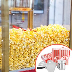 Elesunory 202Pcs Popcorn Machine Supplies Set- 1Pcs Kernel Sifting Speed Scoop 1Pcs Seasoning Dredge 200Pcs Popcorn Bags- Popcorn Kit for Commercial and Home Use (2 Oz)