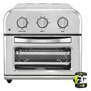 cuisinart toa-26 compact airfryer/convection toaster oven stainless steel bundle with 1 yr cps enhanced protection pack