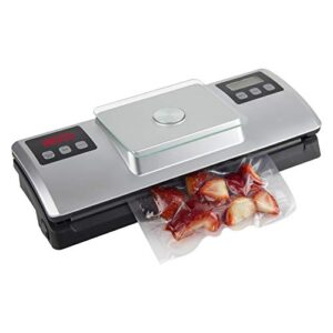 nesco vss-01 automatic food vacuum sealer with digital scale and bag starter kit, silver