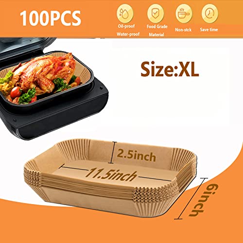 KBGRAX Air Fryer Liners for Ninja Smart XL Air Fryer,100PCS Disposable Parchment Paper Liners for Ninja FG551,IG601,IG651